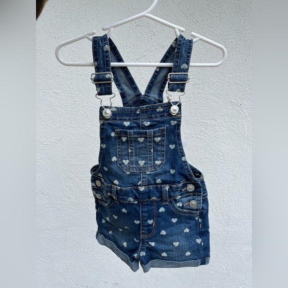 wonder nation | Bottoms | Toddler Girl Heart Shorts Overalls | Poshmark
